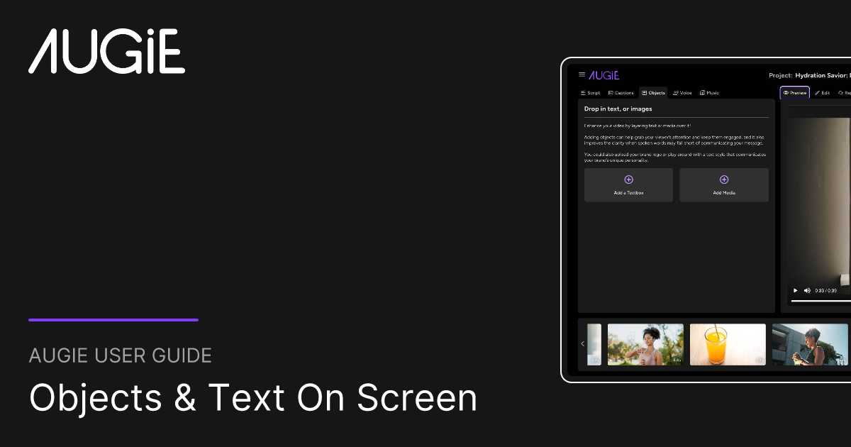 Objects & Text On Screen | Augie User Guide