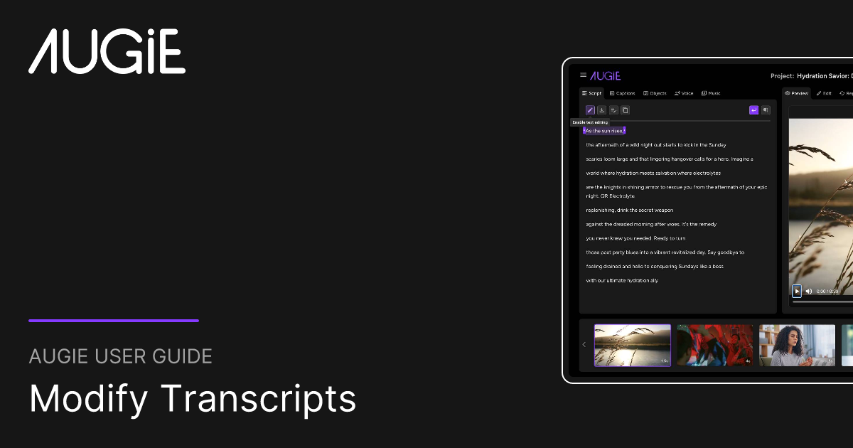 Modify Transcripts | Augie User Guide