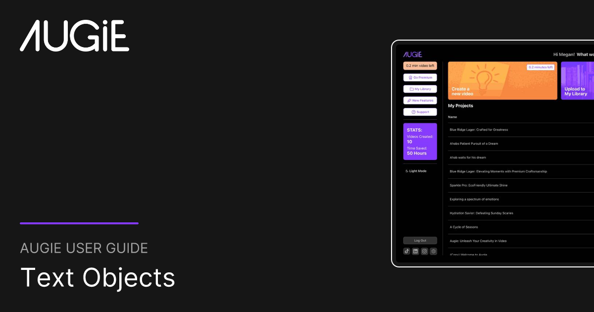 Text Objects | Augie User Guide
